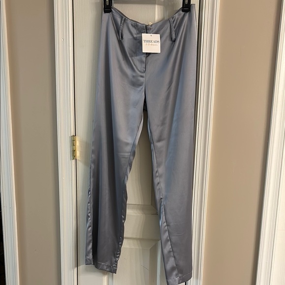 threads | Pants & Jumpsuits | Nwt Threads A Boutique Sleek Gray Satin ...